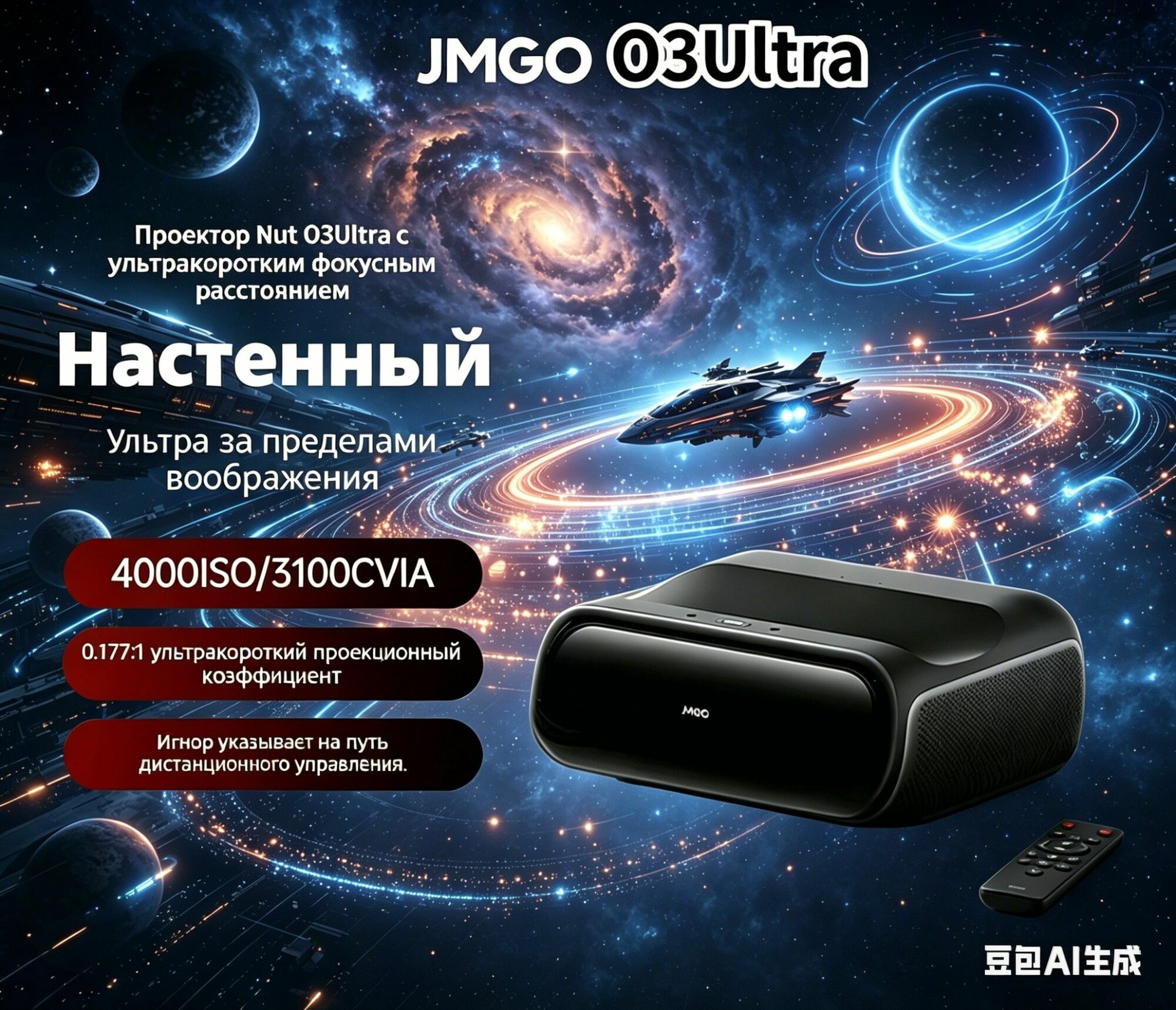JMGO Гобо-проектор JMGO O3 Ultra, черный, черный матовый