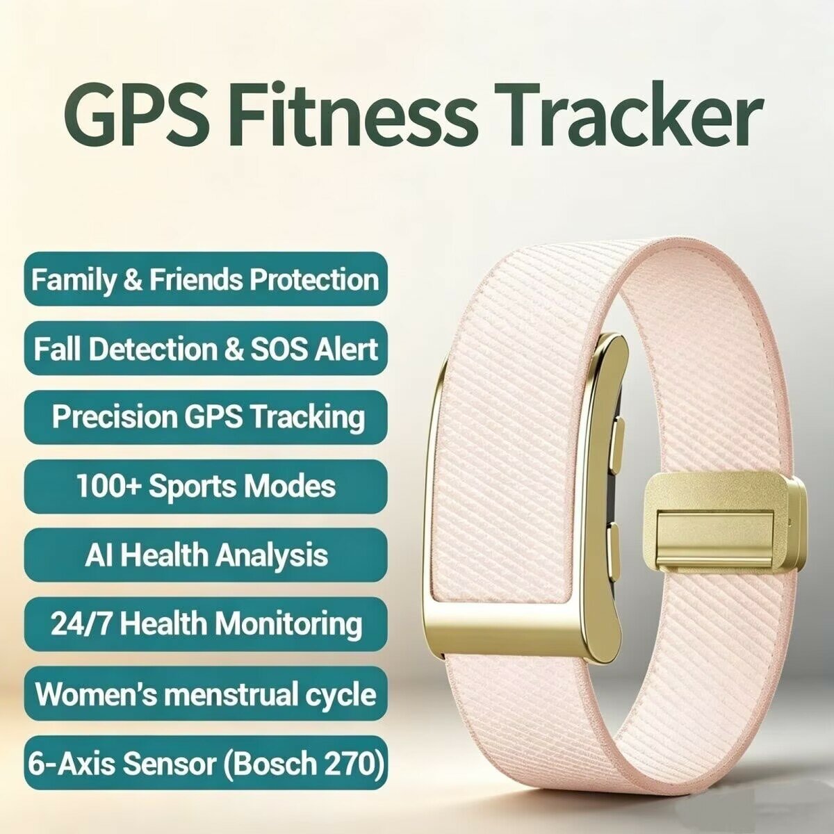 Фитнес-браслет JITE "без экрана", с GPS, датчик ЧСС, 100 режимов
