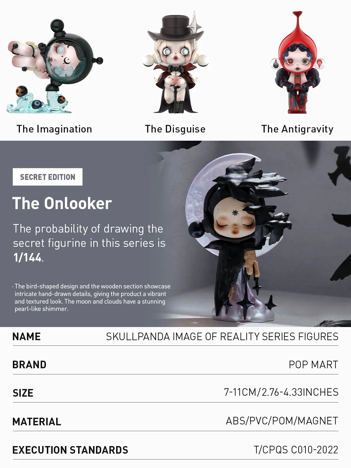Коллекционная фигурка Слепая коробка POP MART SKULLPANDA Image Of Reality Series-The Onlooker