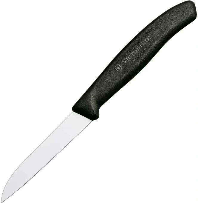 Нож кухонный Victorinox Swiss Classic (6.7403) стальной для овощей лезв.80мм прямая заточка черный з
