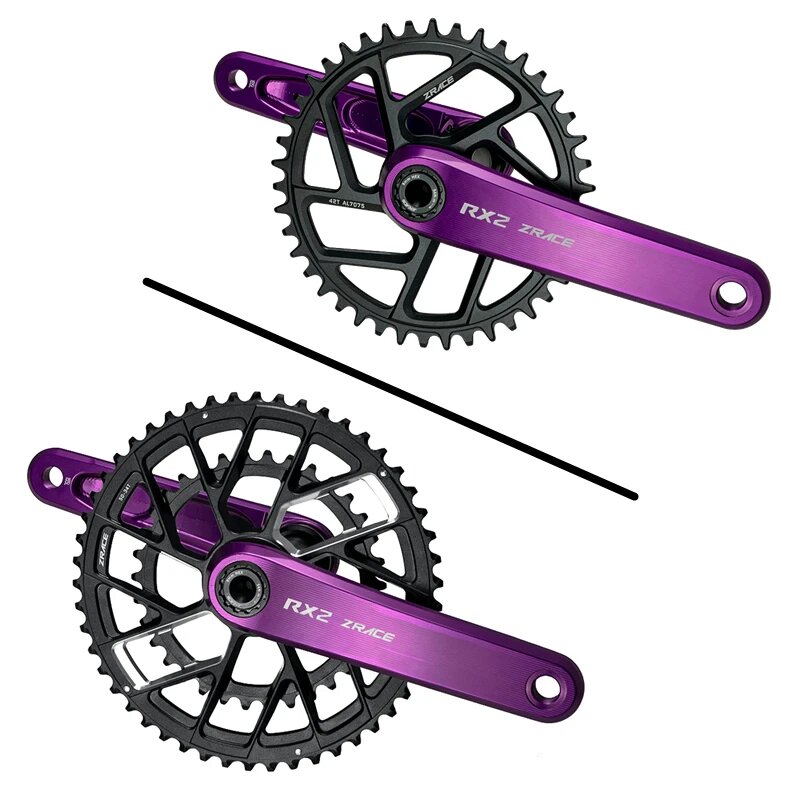 Шатуны ZRACE RX2 для гравийных/шоссейных велосипедов 170 мм, 42T, Purple