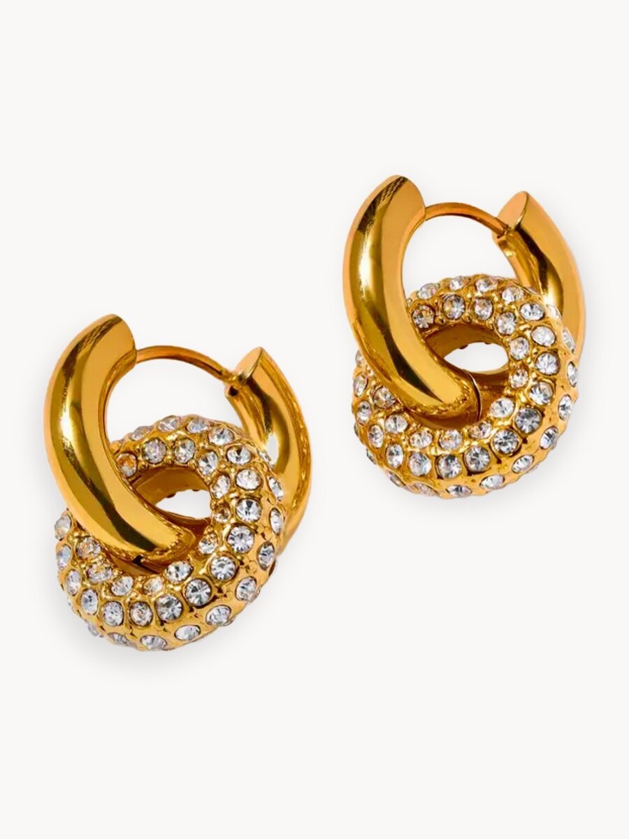 Серьги-трансформеры, циркон, фианит, Swarovski Zirconia