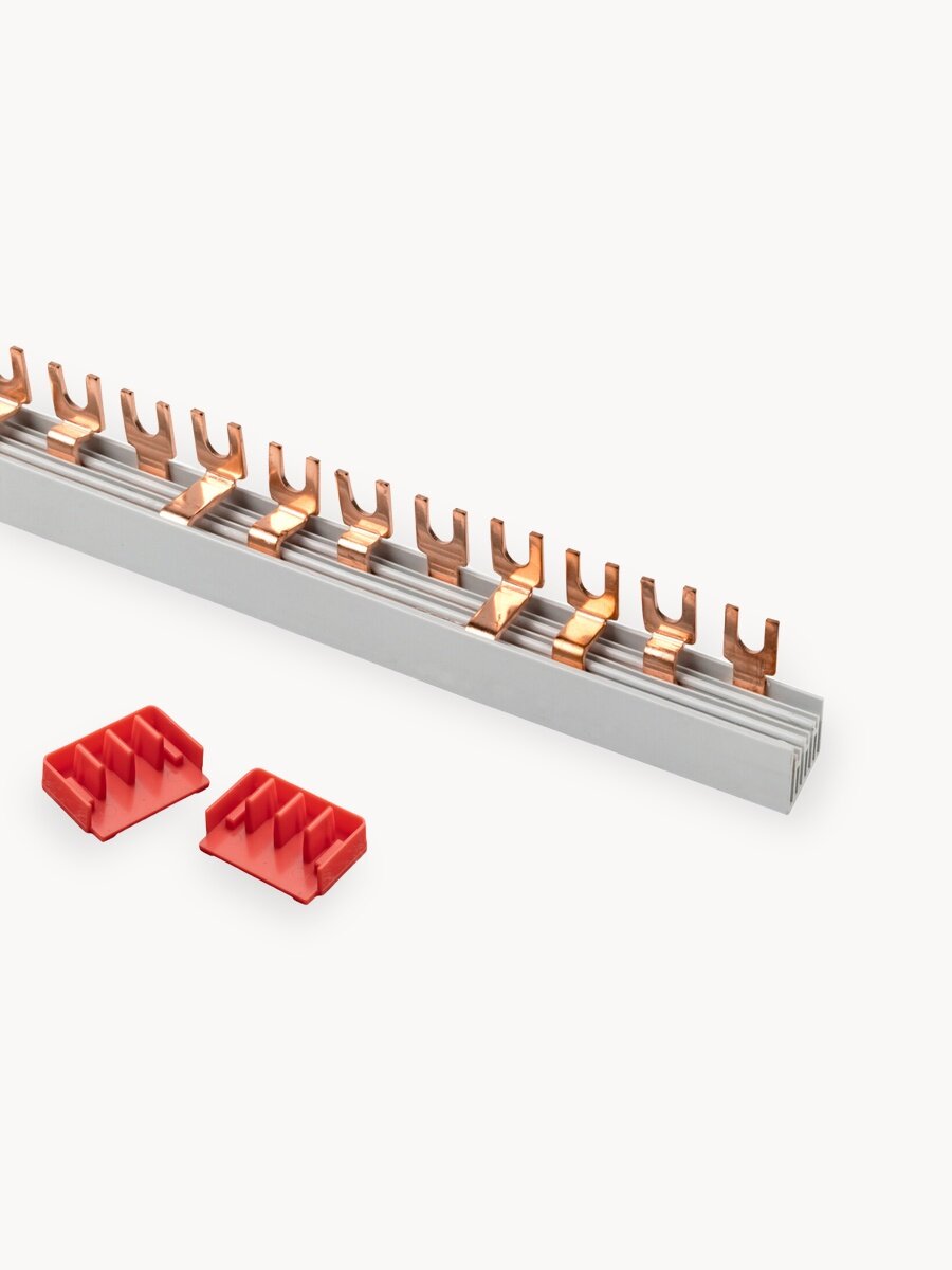 Шина соединительная для автоматов EKF 3 фазы и ноль 4p (3p+N) типа FORK 63А 54 модуля 1 метр PROxima