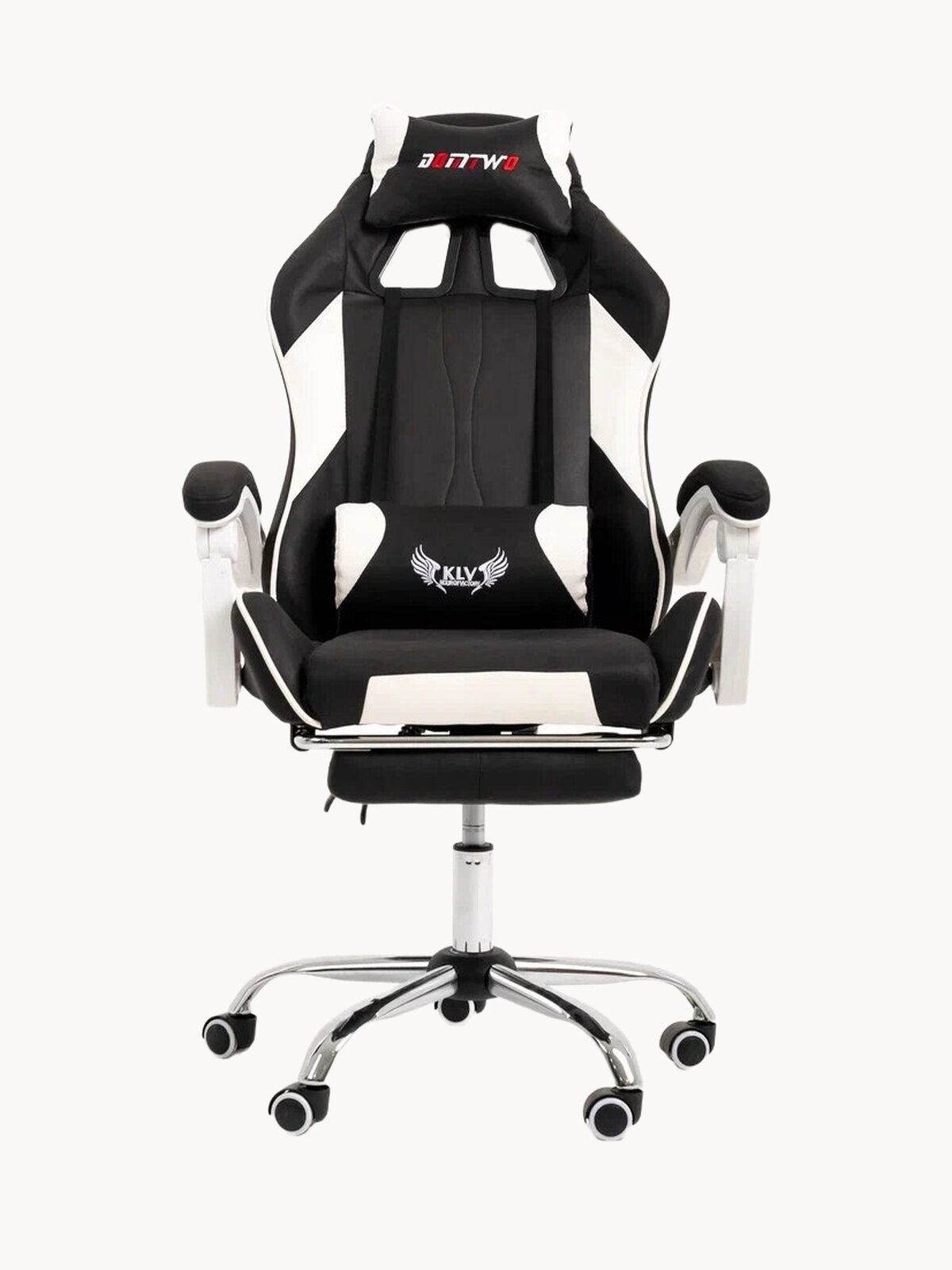 Игровое кресло геймерское тканьевое с подножкой и вибро-массажем