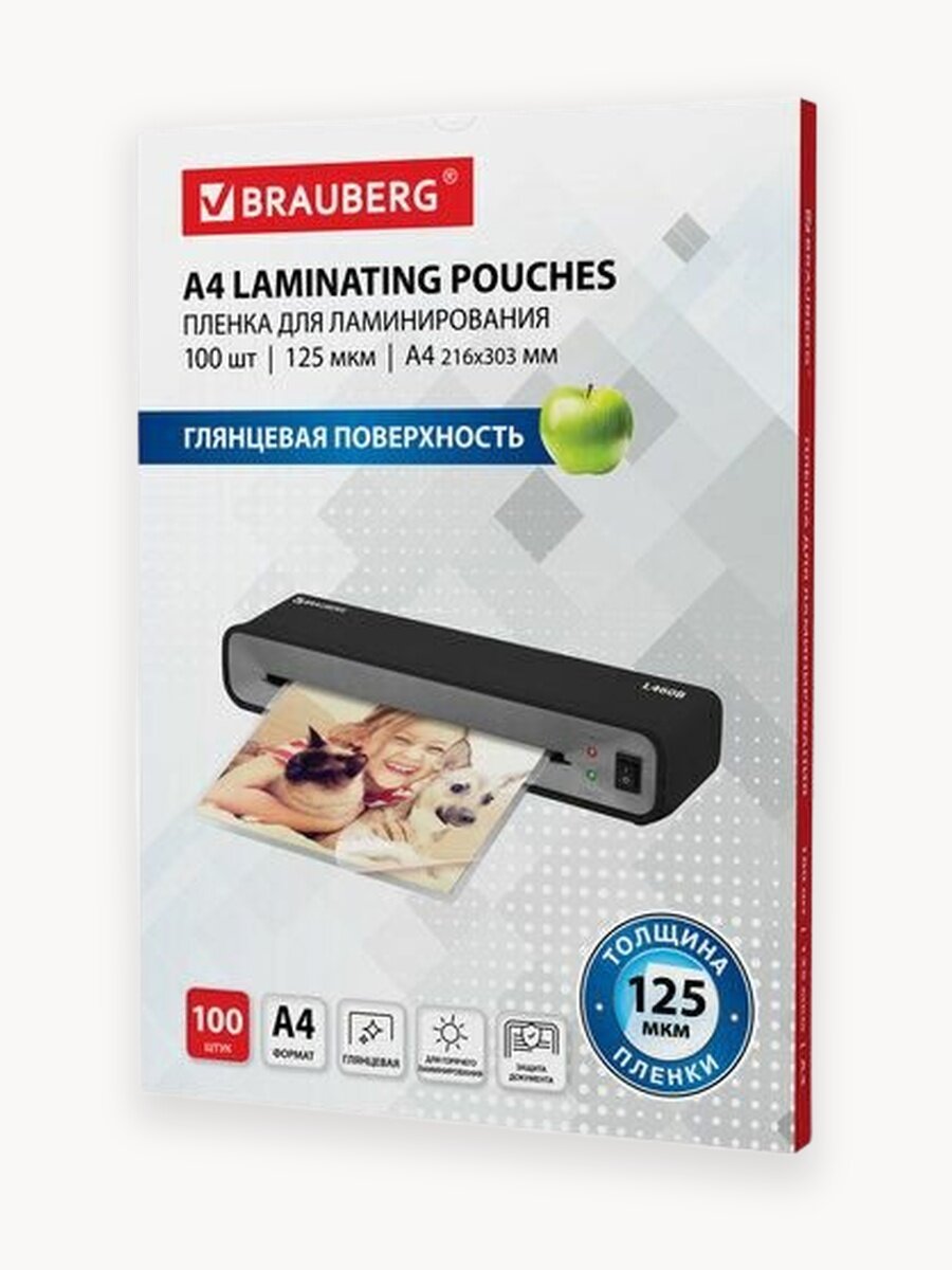 Пленки заготовки д/ламинир 100 шт А4 125мкм 530803