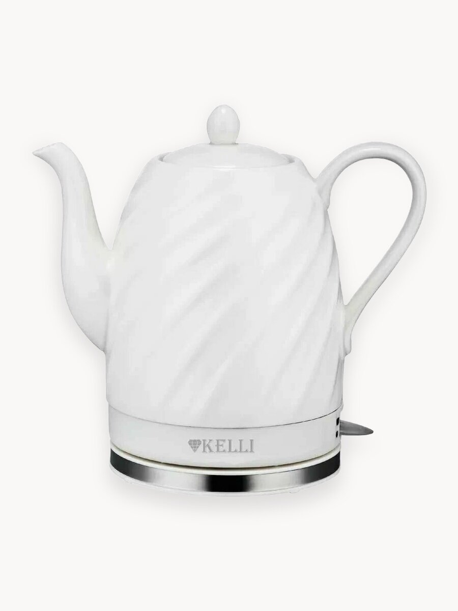 Электрический чайник KELLI KL-1808, 2400 Вт, 1,7 л, белый, керамический