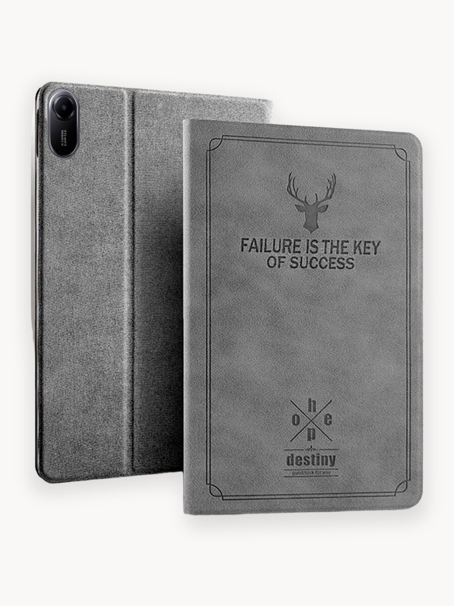 Чехол для планшета Xiaomi Redmi Pad 2 (11 дюймов), кожаный с тиснением, винтажный стиль, серый