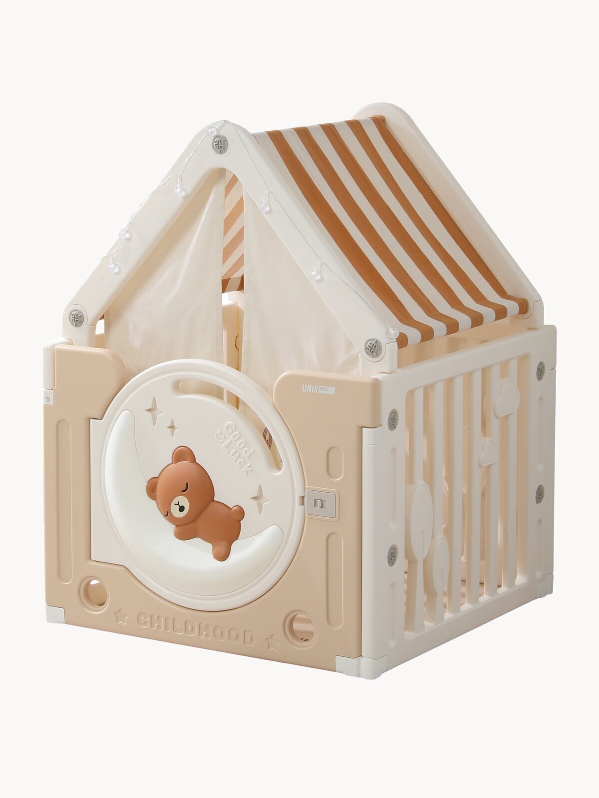 Домик для детей UNIX Kids Мишка / Bear игровой 85x85х113 см, бежевый