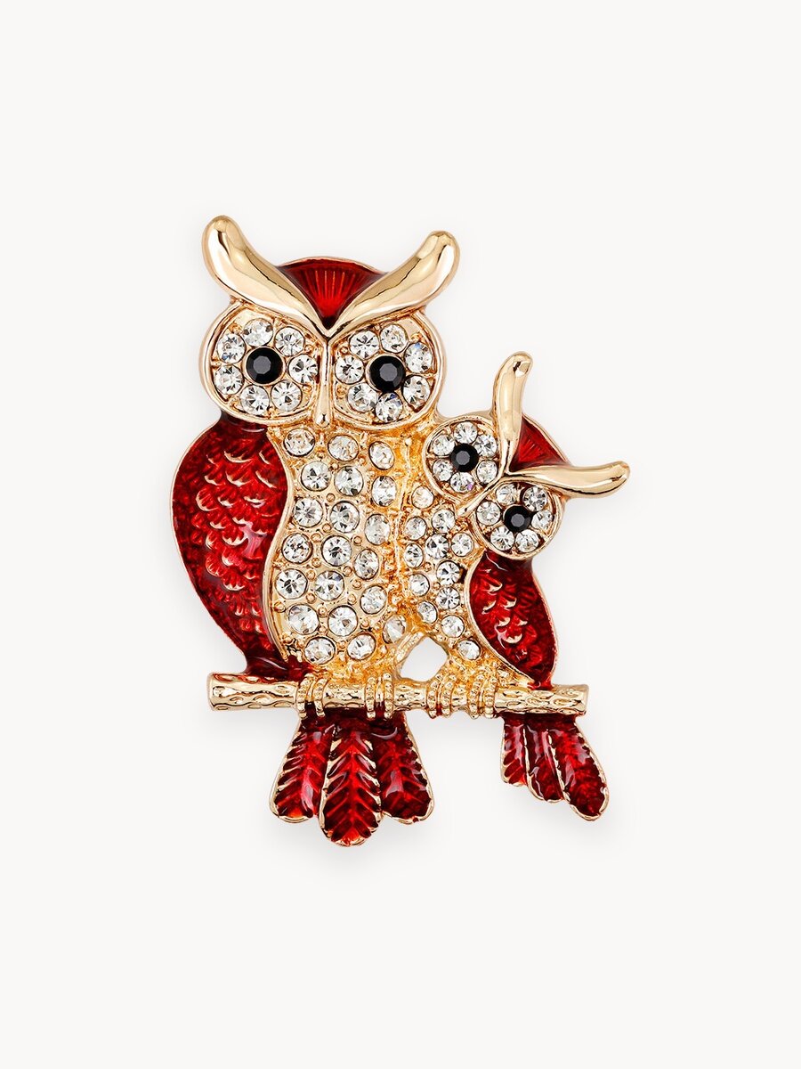 Брошь, стразы, эмаль