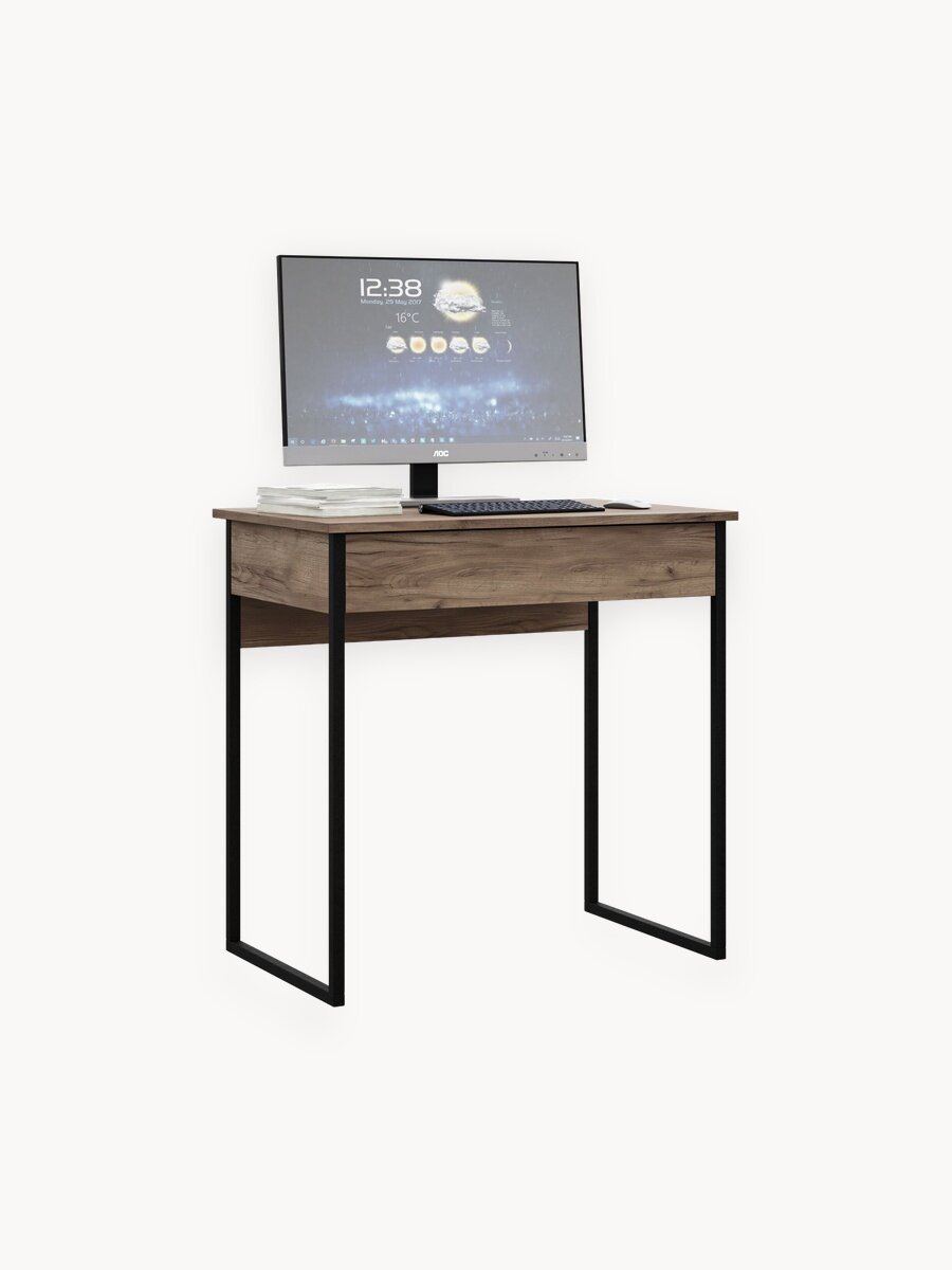 Стол Profimebel Турин-11, дуб крафт табак, письменный, деревянный, с ящиками, классический дизайн