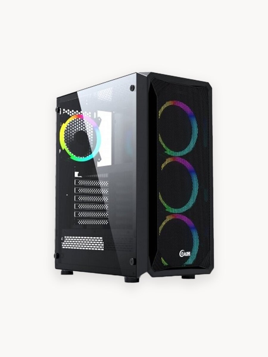 Корпус Powercase Mistral Z4 Mesh LED, черный (CMIZB-L4)