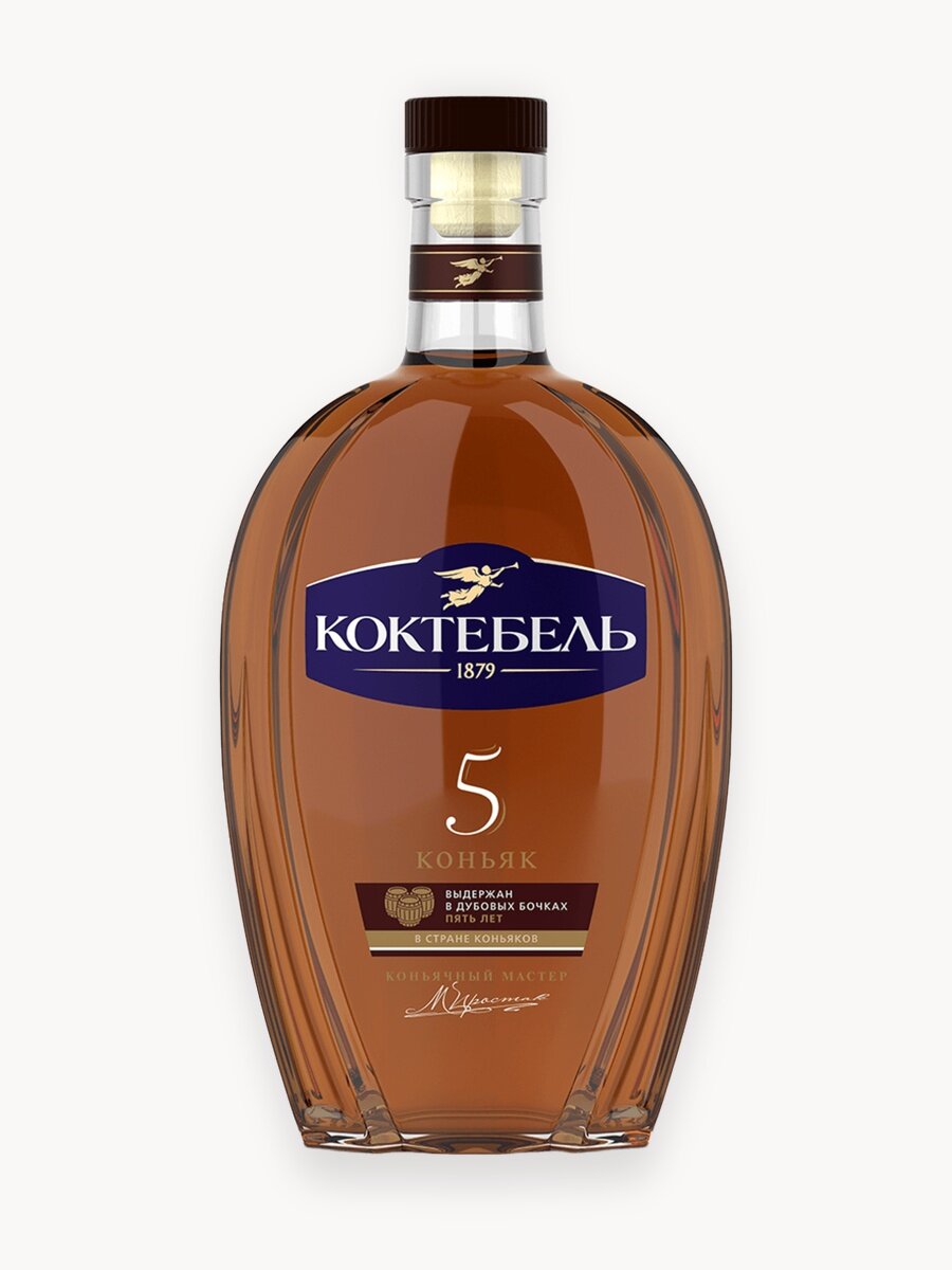 Коньяк "Коктебель", 5 лет, выдержанный, 0,5 л, 40% алк, Россия