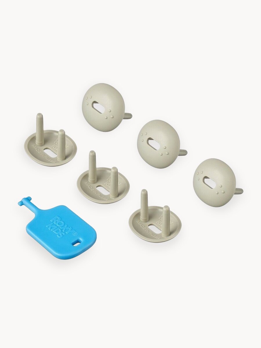 Набор заглушек для розеток, цвет графит, 6 шт. от ROXY KIDS