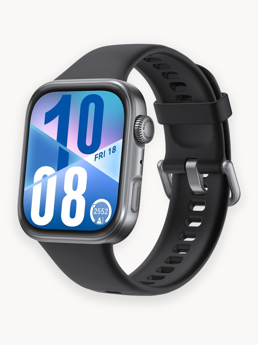 Смарт часы HUAWEI WATCH FIT 4 Чёрный, 43 мм, фторэластомеровый ремешок