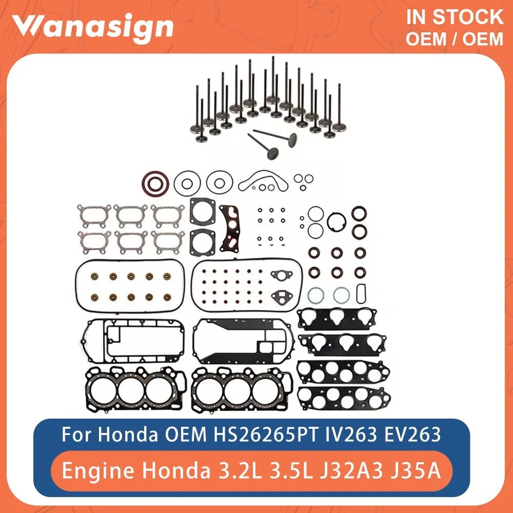 Комплект прокладок головки блока цилиндров и впускных/выпускных клапанов для Honda Pilot, Odyssey, Acura MDX J35A5 3.5L V6 GAS 05-09