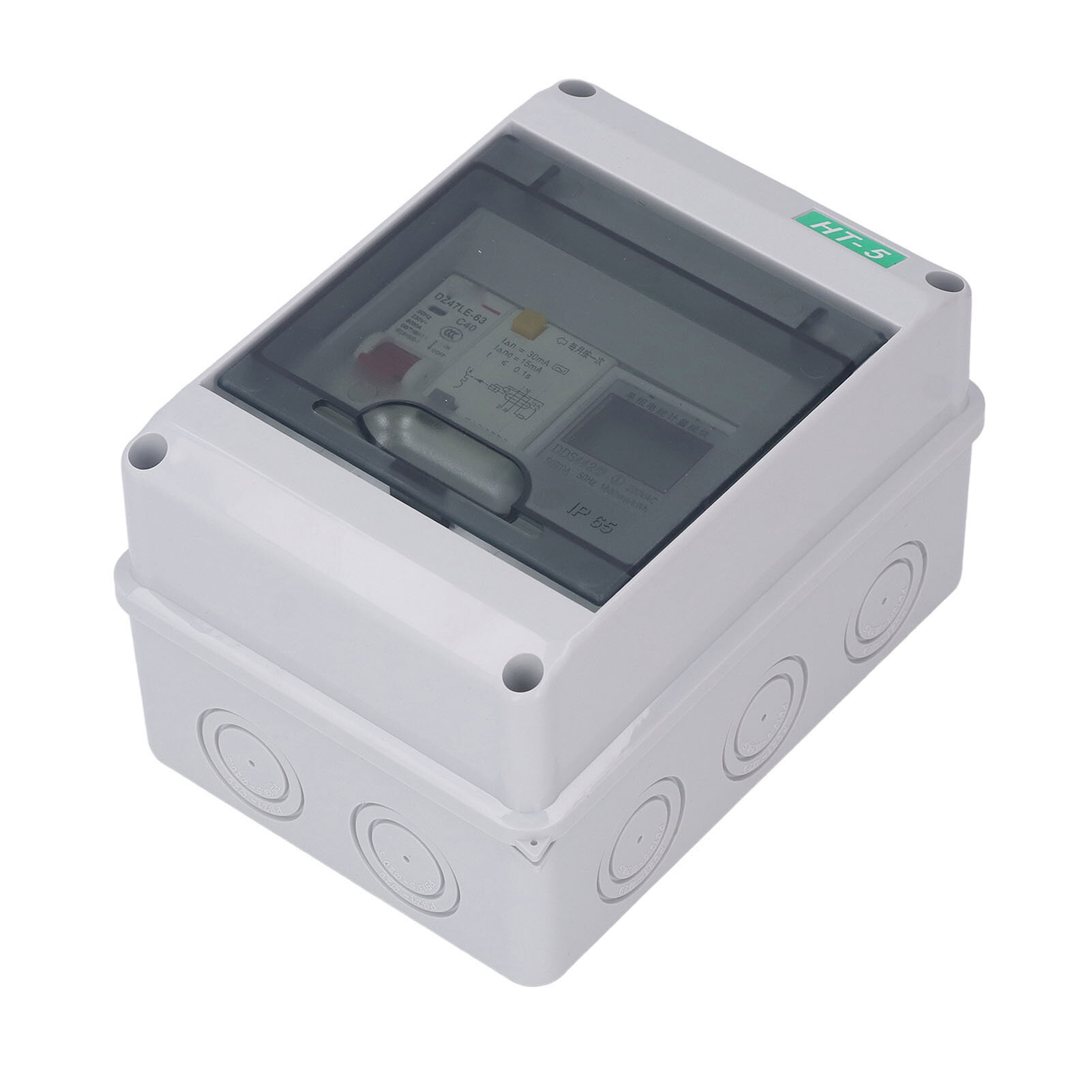 Водонепроницаемая распределительная коробка для установки вне помещений, 2-сторонняя, с переключателем защиты от утечки 230 В переменного тока C40, счетчик электроэнергии 220 В переменного тока 5 (60) А