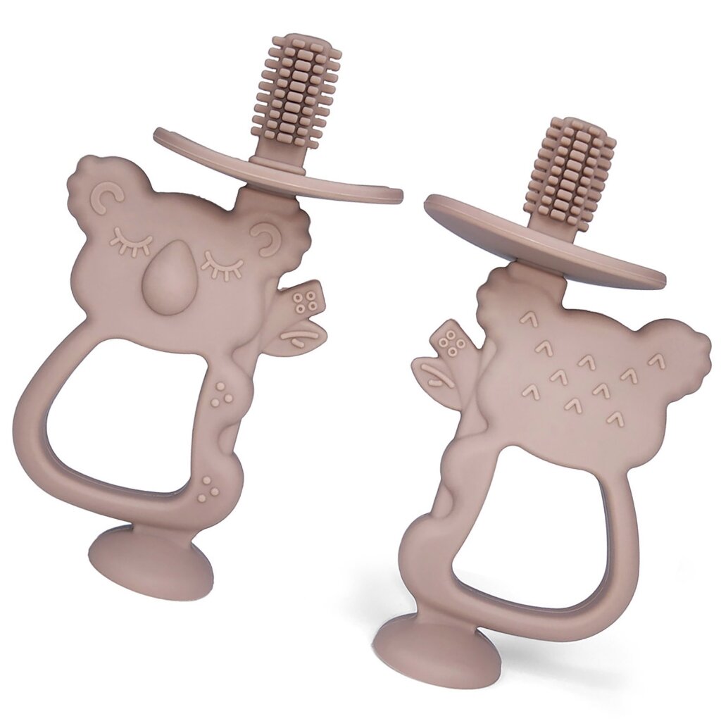 Прорезыватель в форме коалы Детская зубная щетка, прорезывающая жевательная игрушка для ребенка старше 6 месяцев