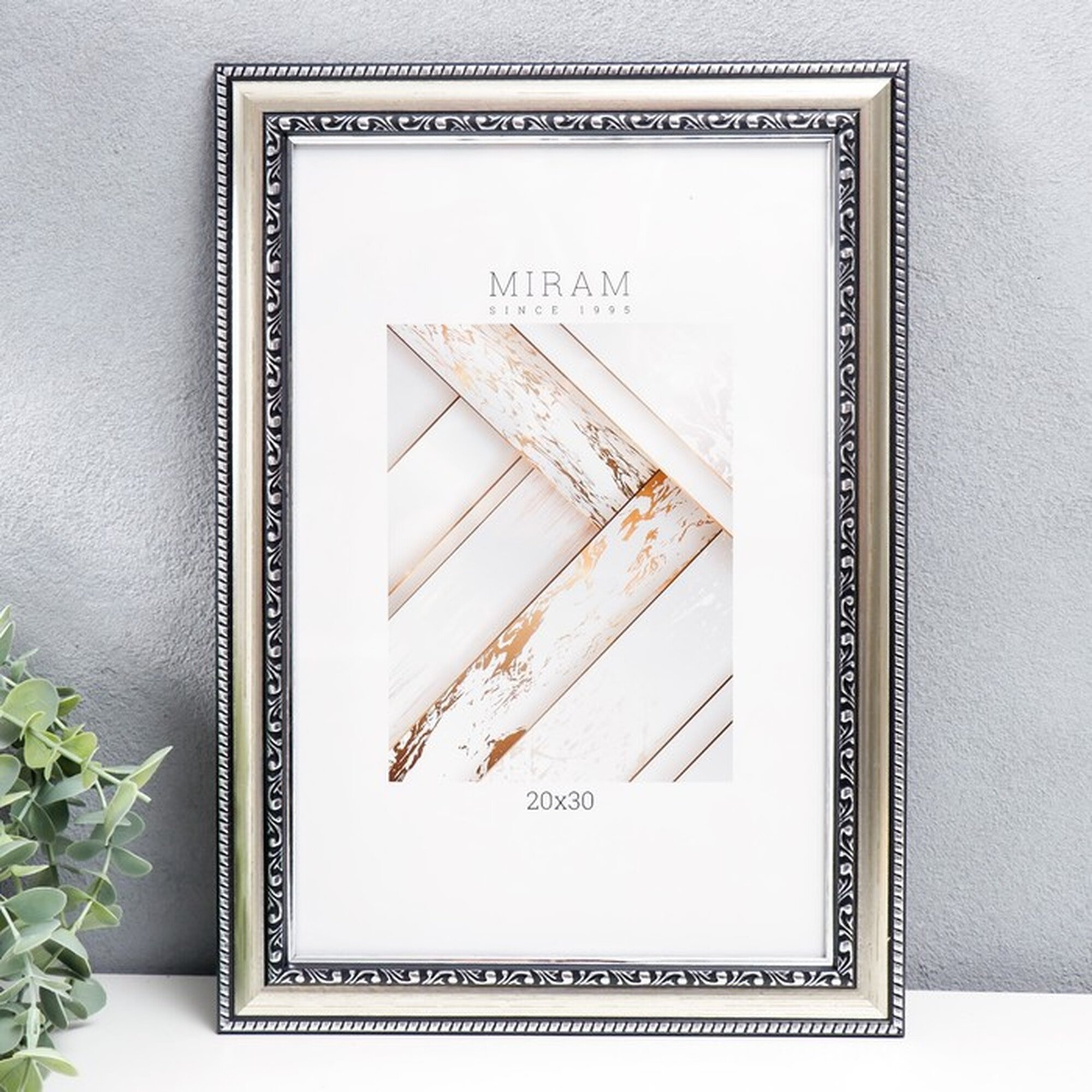 Фоторамка пластик "мирам" 20х30 см серебро (пластиковый экран)