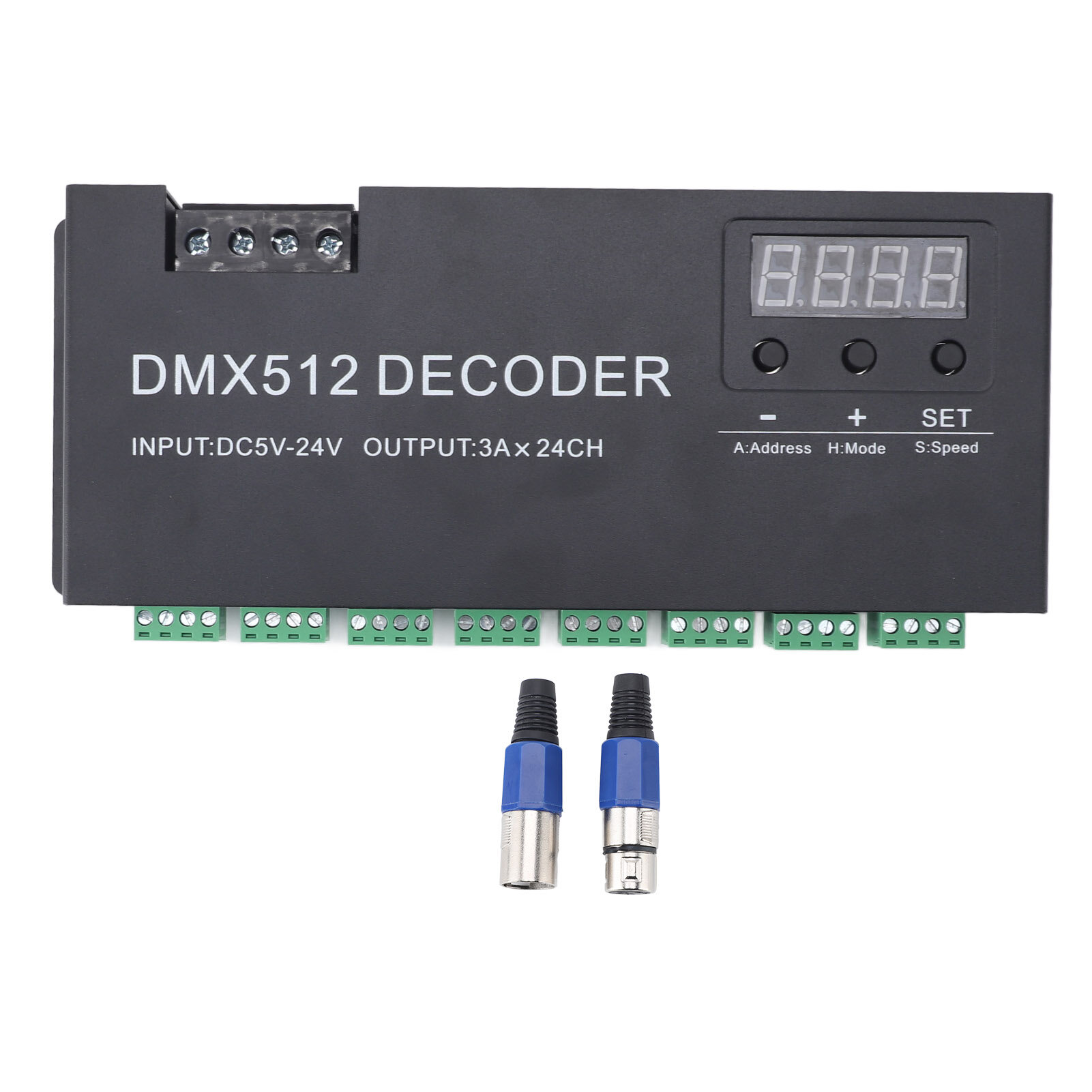 DMX Decoder 24 Channel Digital Display Dimming Driver LED DMX512 Controller for RGB Strip Light DC 5‑24V
