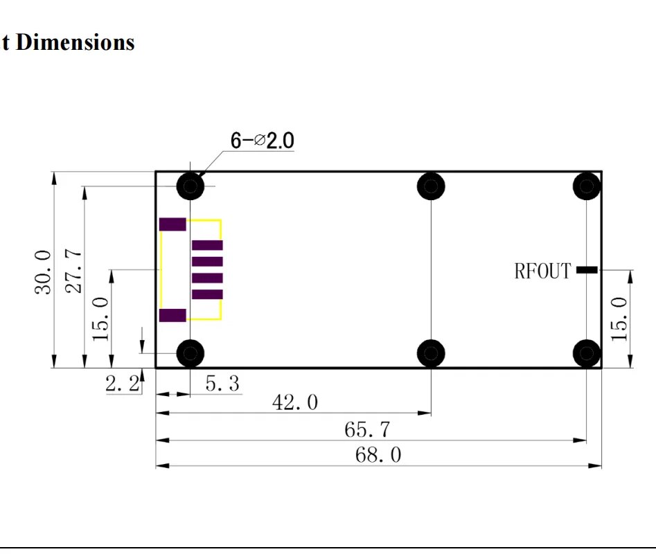 Плата PCBA с источником сигнала 5,8G, 10 Вт, 12 В для 5720–5860 МГц, 40 дБм, настраиваемая серия