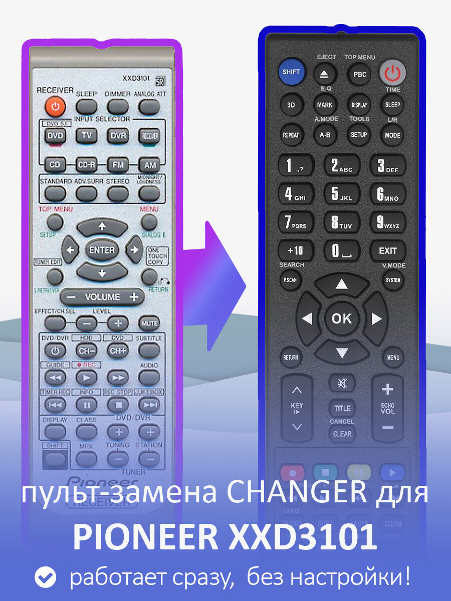 Пульт-замена для PIONEER XXD3101
