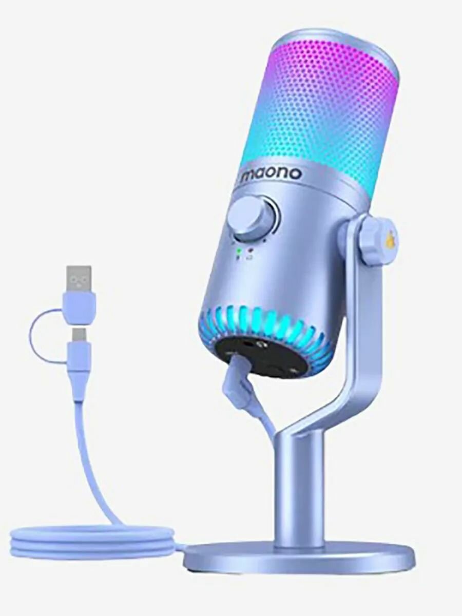 Maono DM30RGB, фиолетовый, проводной микрофон