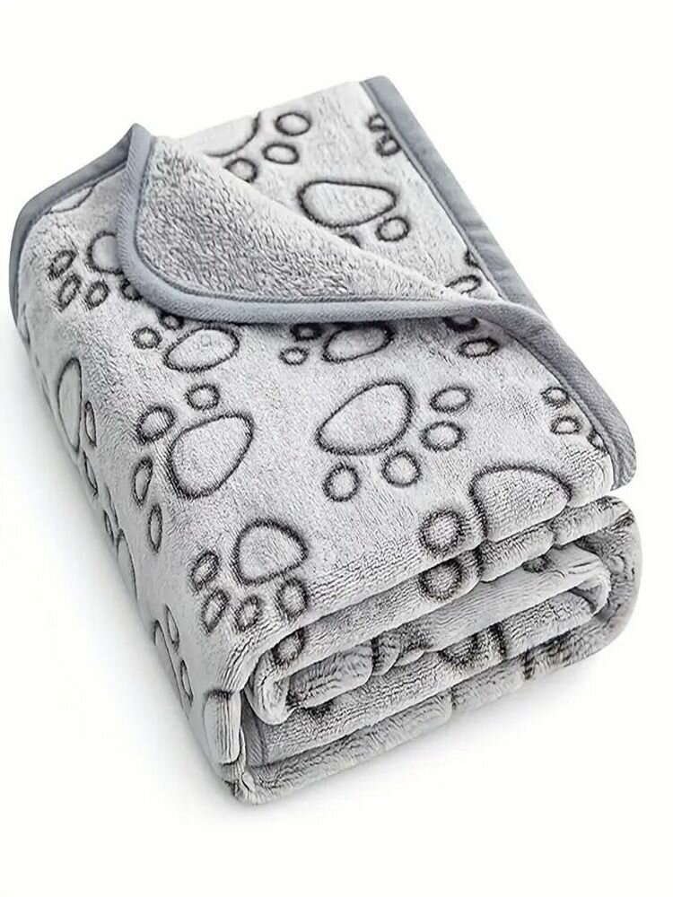 Одеяло для домашних животных, фланель, размер 76x52см, серое