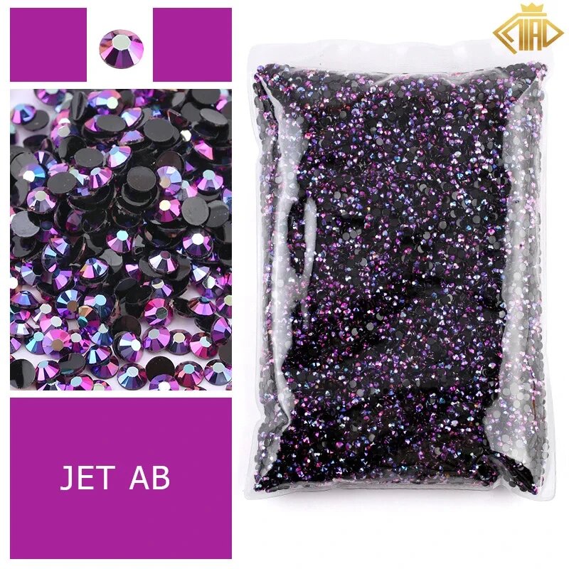 Искусственные стразы QIAO фиолетовые 2-5 мм 3mm-10000pcs, Jet AB