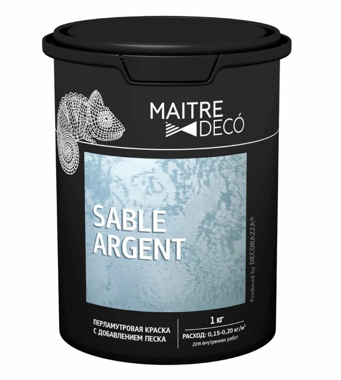 Краска декоративная Maitre Deco Sable Argent 1 кг цвет серебристый