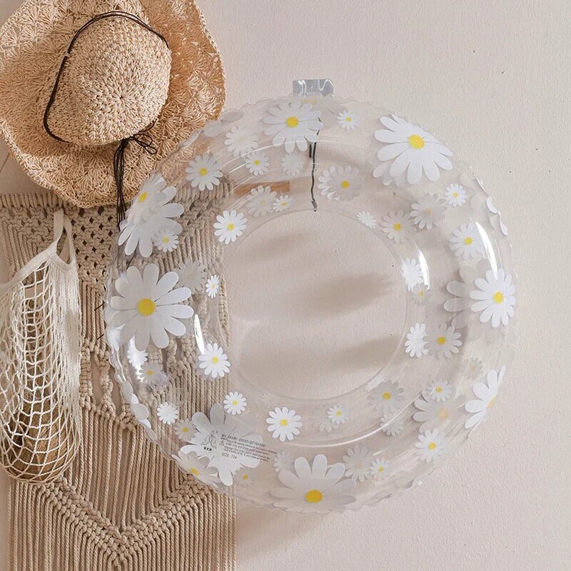 Круг надувной для плавания, прозрачный, диаметр 60 см, летний