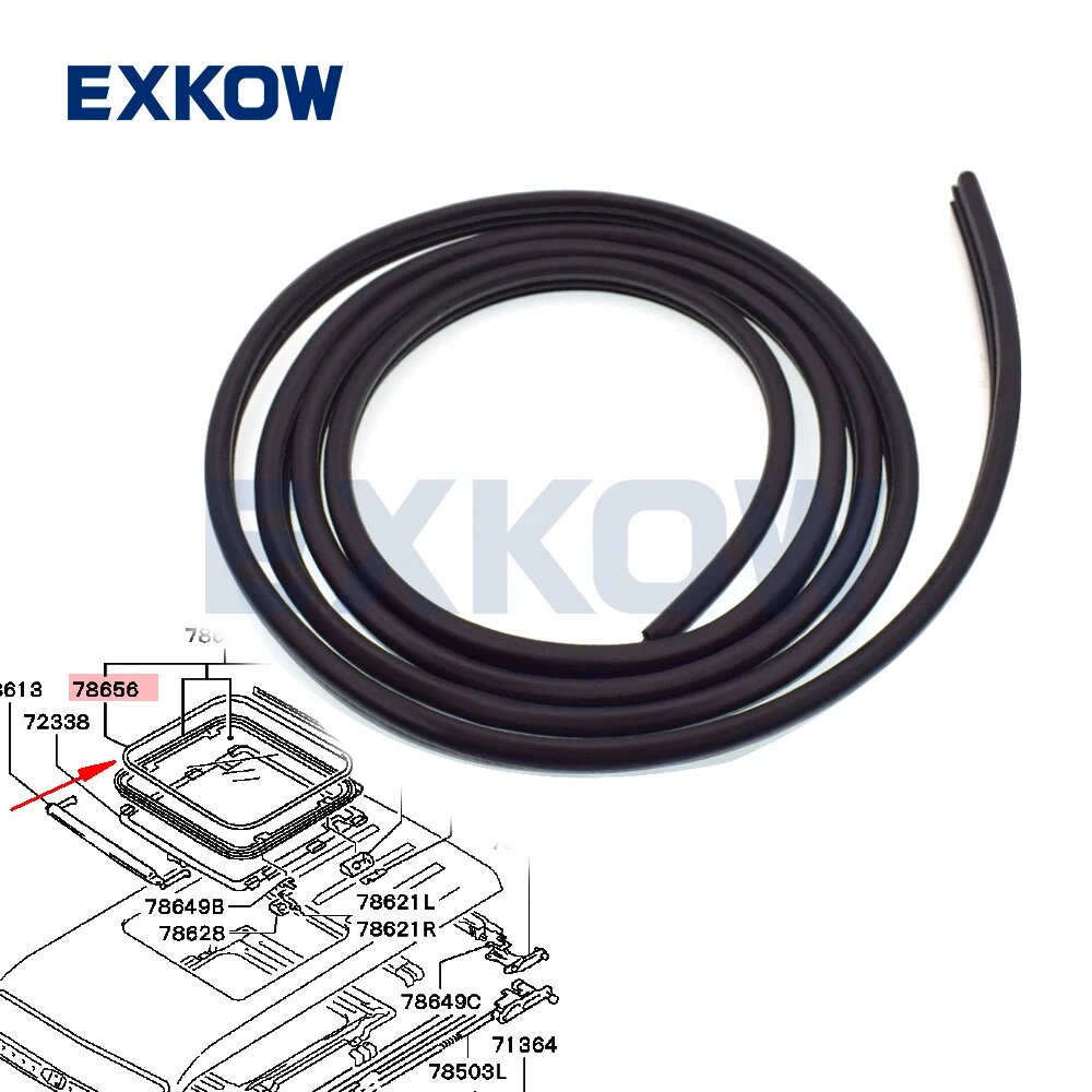 Уплотнитель крышки люка на крыше автомобиля для Mitsubishi Pajero Montero 1990-2004 V31 V32 V33 V34 V36 V43 V44 V45 V46 MR 100655