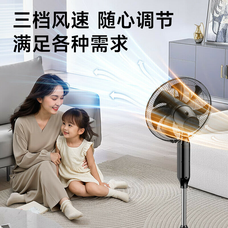 MeiLing (MeiLing) Electric Fan/Floor Fan Seven-Blade Household Three-Speed Enhanced Wind Fan Floor Detachable Quiet Oscillating Fan Extendable Detachable Washable Household Fan MPF-DL4029