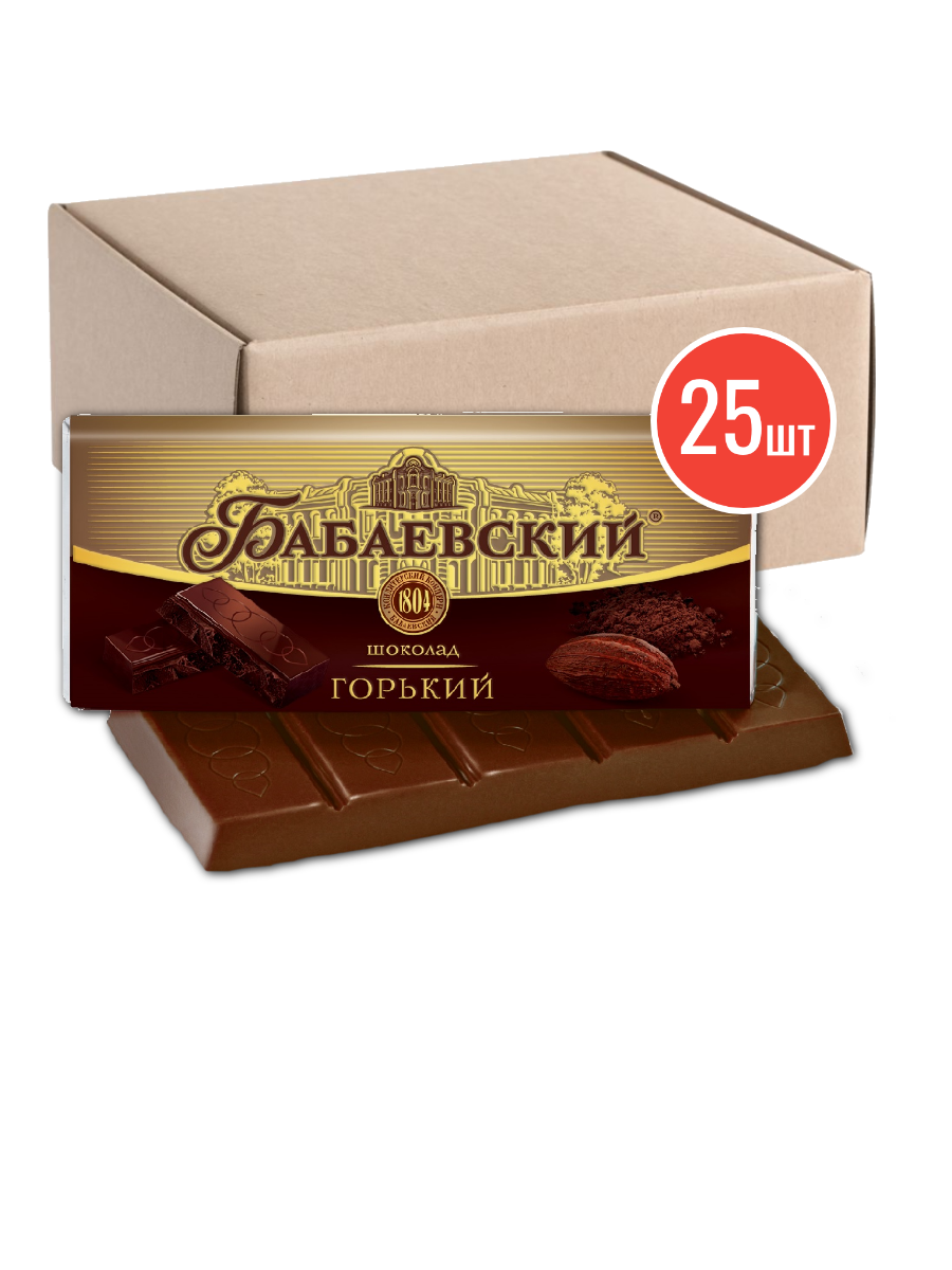 Шоколад Бабаевский горький мини-плитка 60г 25шт