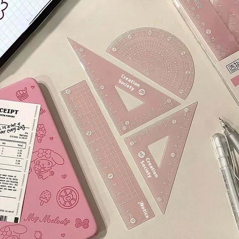 Пластиковые линейки 4 штуки Розовый, A1