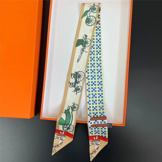 Новый цветной клетчатый брендовый дизайнерский саржевый шелковый шарф роскошный шарф женский фуляр Узкая сумка шарфы модный шейный платок повязка на голову Лидер продаж