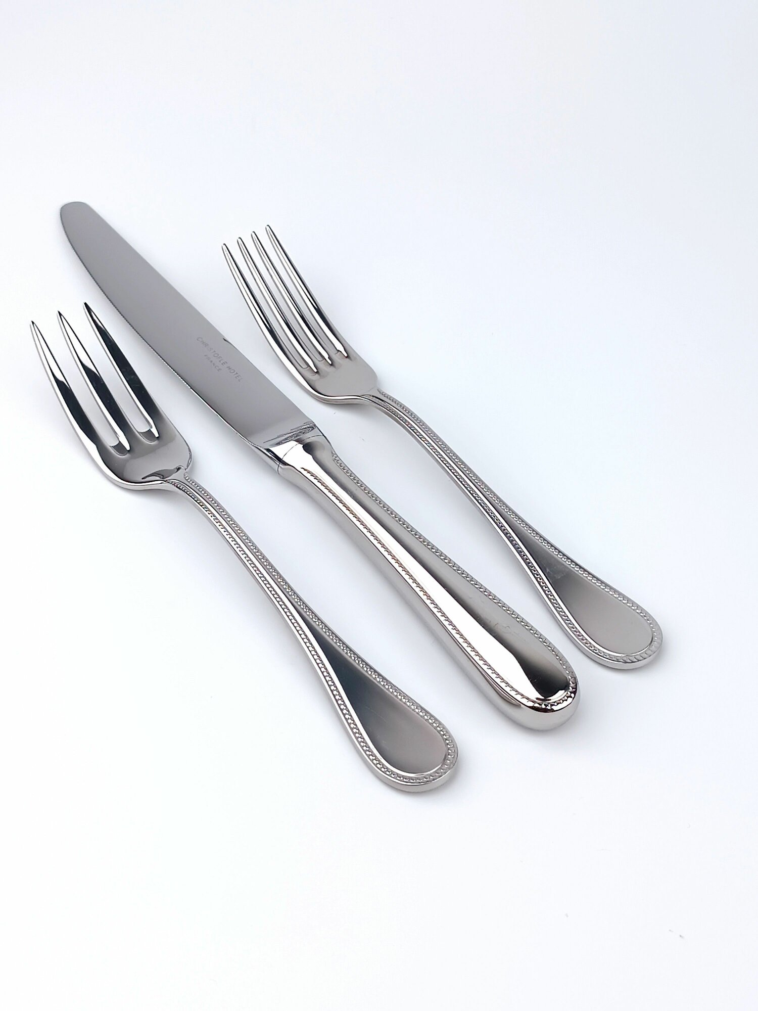 Набор столовых приборов на 1 персону Christofle Hotel Acier, Франция, 3 предмета, нержавеющая сталь