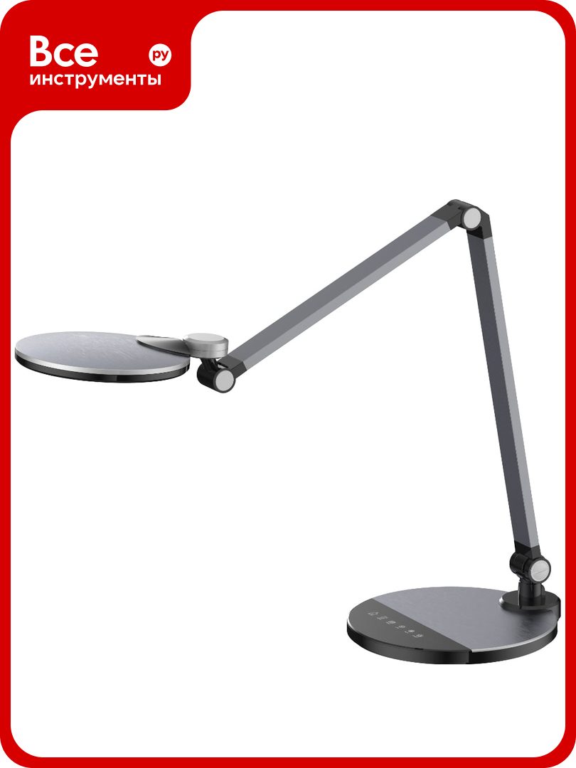 Настольный светильник Camelion KD-865 C48 черный металлик LED 10 Вт, 230В, 600 лм, сенсор, регулировка яркости и