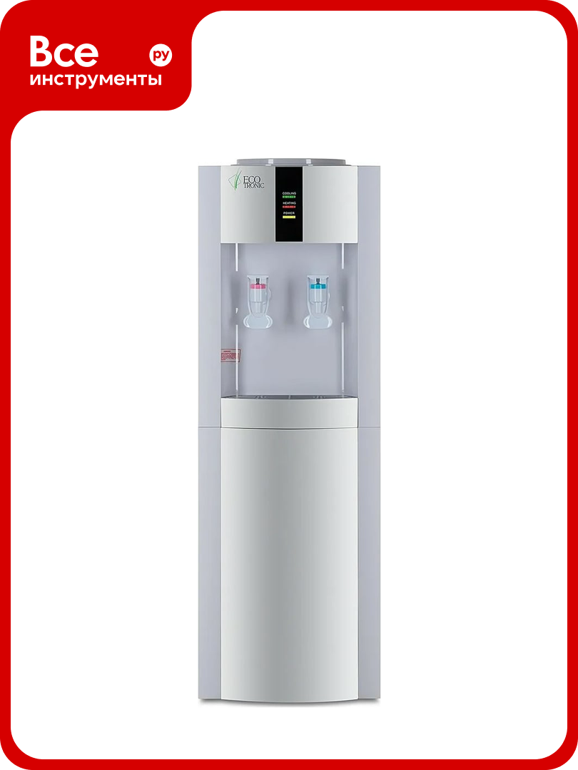 Кулер для воды ECOTRONIC H1-LE V.2 white-silver с электронным охлаждением ETK1540/, для подачи питьевой воды