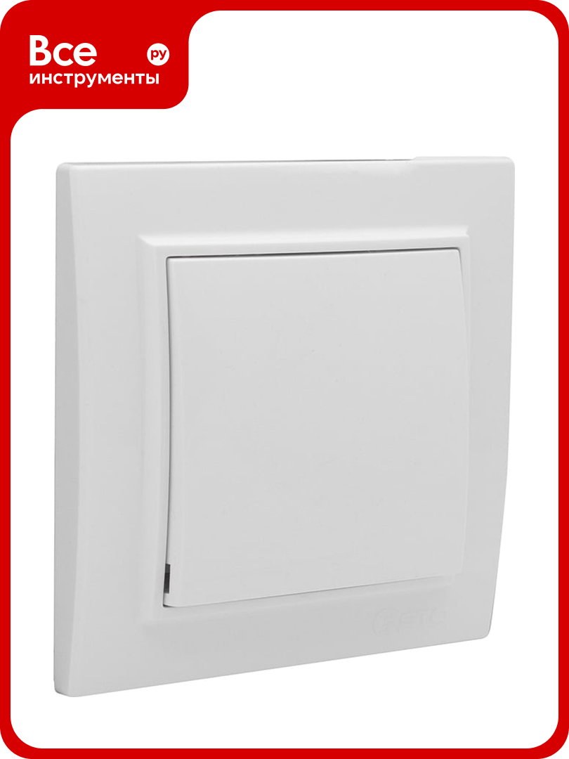 1-клавишный выключатель EKF Минск СП, 10А, белый Basic ERV10-021-10, 10 А, пластик