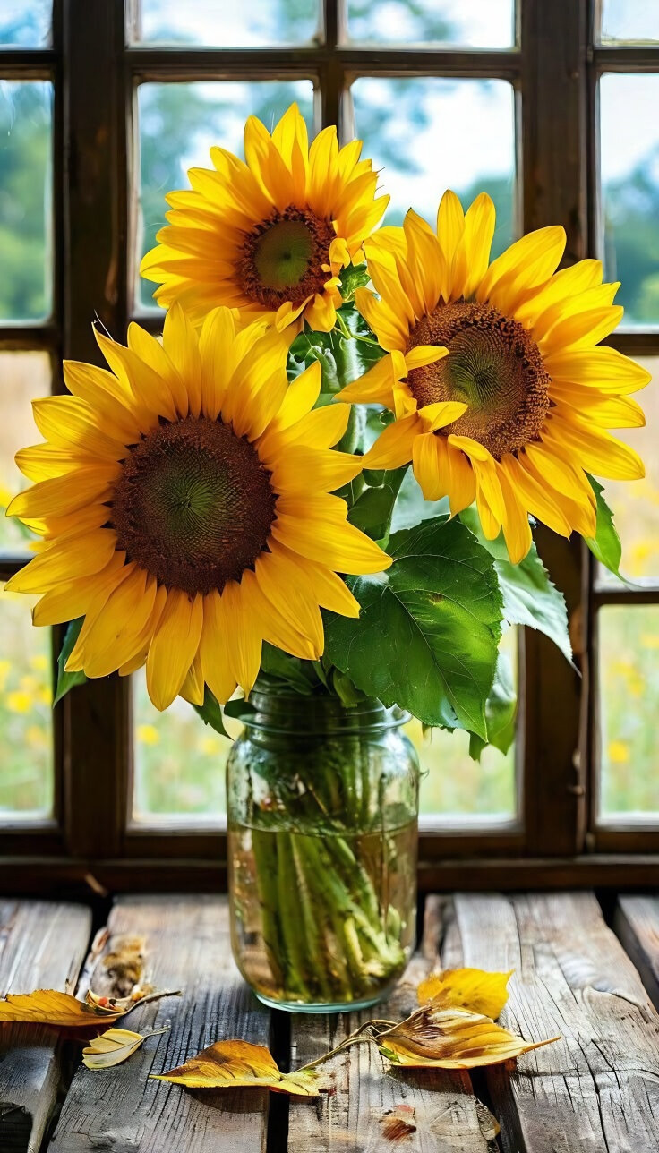 Интерьерная картина "Подсолнухи", холст на подрамнике, 40x60 см