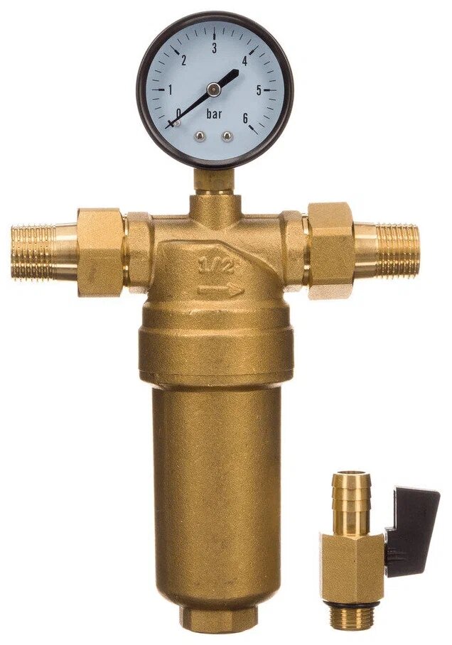 Фильтр с манометром (самоочищающийся) TST 1/2(для горячей воды)