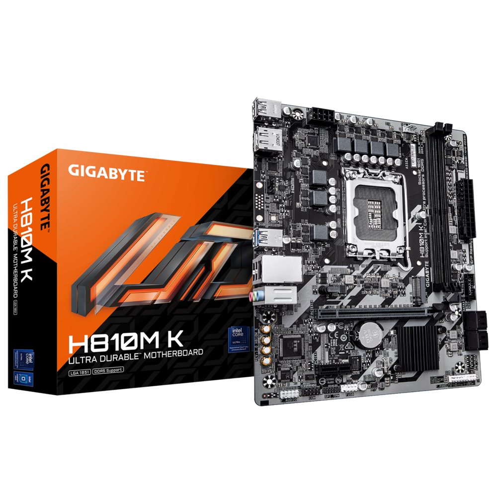 Материнская плата Gigabyte H810M K, LGA1851, Intel H810, Micro-ATX, RTL (H810M K)