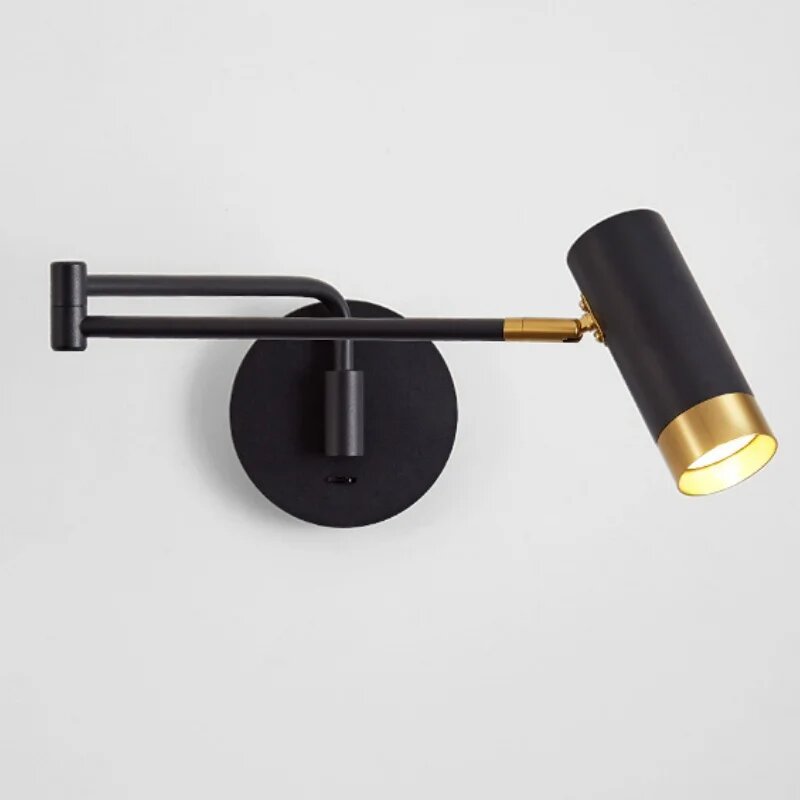 Настенный светильник Winlams белый/черный, Warm Light, Черный, Черный