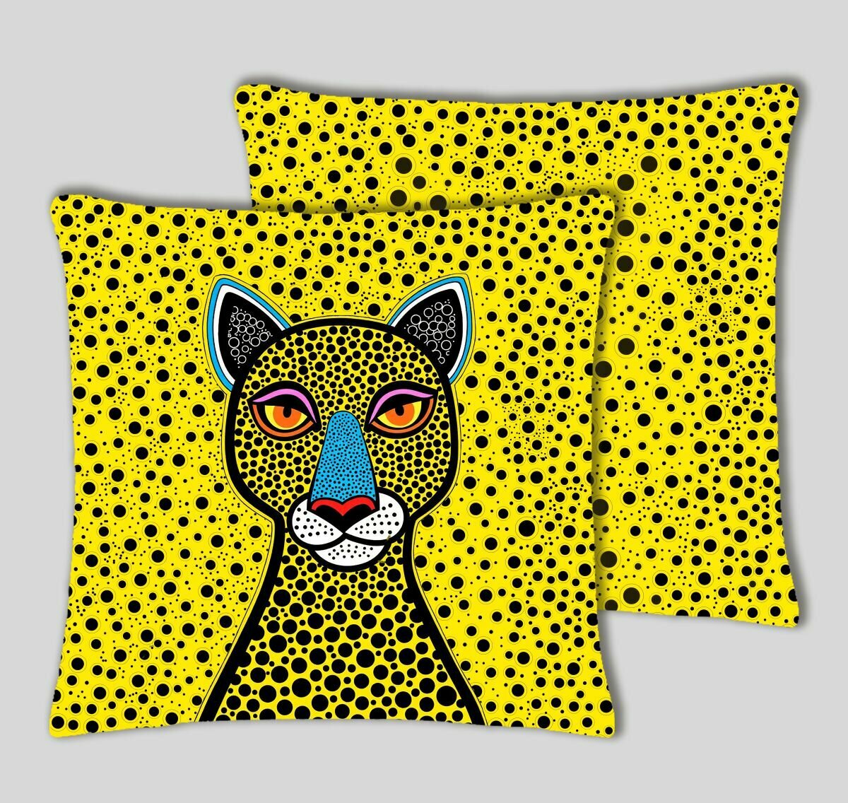 Чехол для подушки Кот 45х45 велюр рисунок с двух сторон