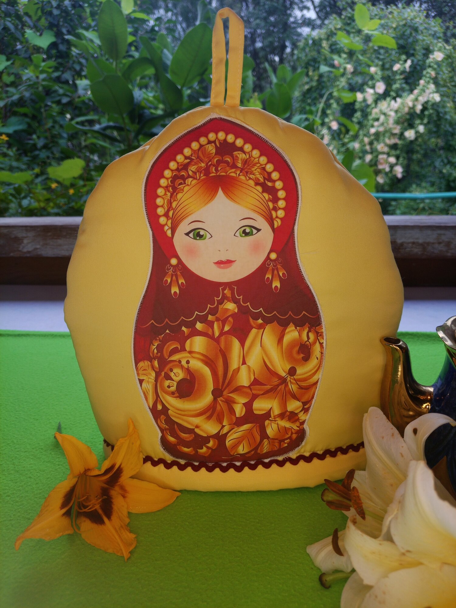 Грелка на чайник "Катюша" хлопок 27х28 см.