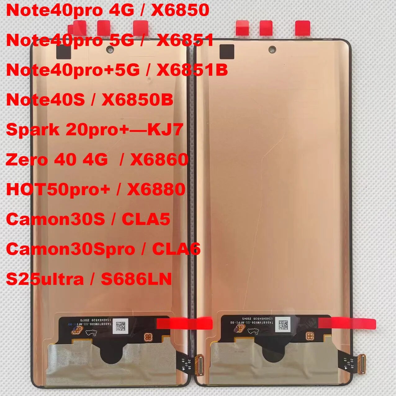 Оригинальный AMOLED 6,78 "для Infinix Note 40 Pro Spark 20pro + Zero 40 4G HOT50pro + Camon30S Pro S25ultra ЖК-дисплей с сенсорным экраном Note40pro 4G