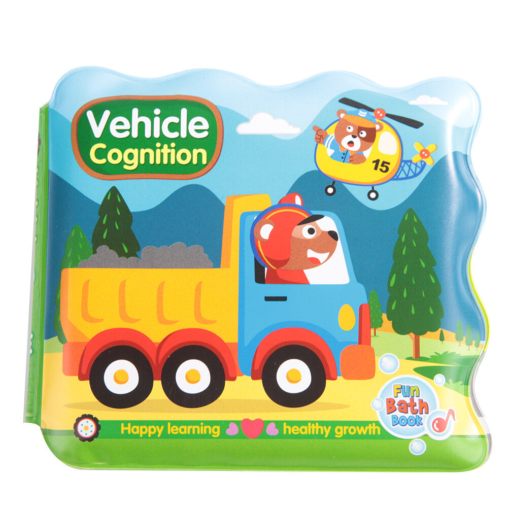 Детская пластиковая книжка для купания, не рвется, игрушка для раннего развития малыша во время купания (транспортное средство).