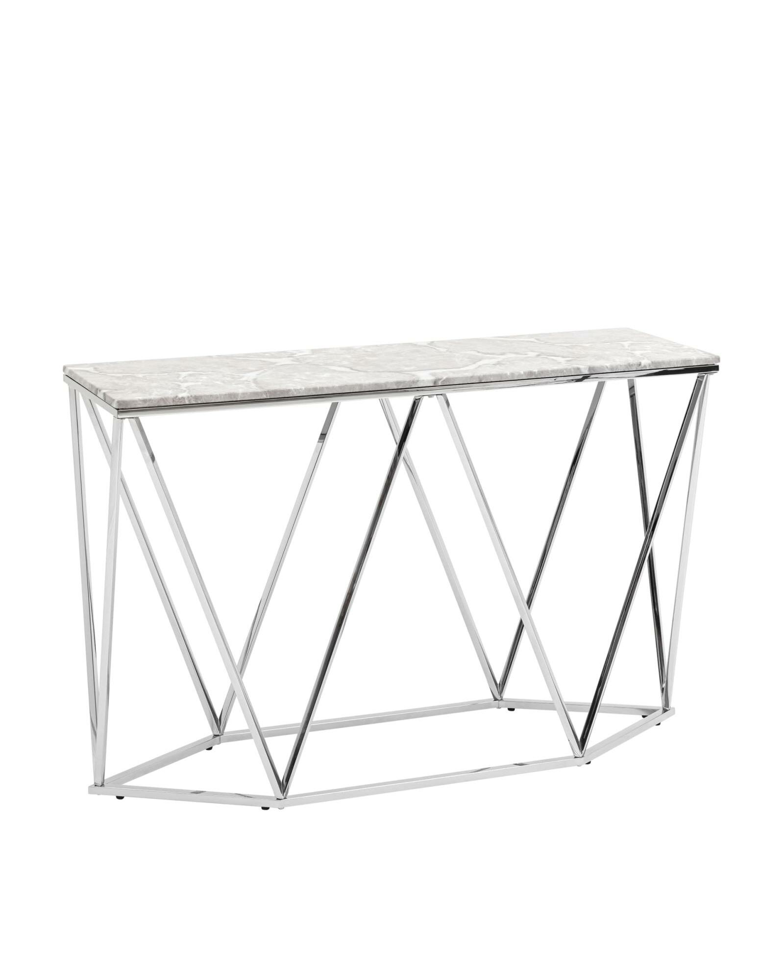 Консоль Авалон 122*41 STOOL GROUP серый, прямоугольная столешница, оригинальное основание