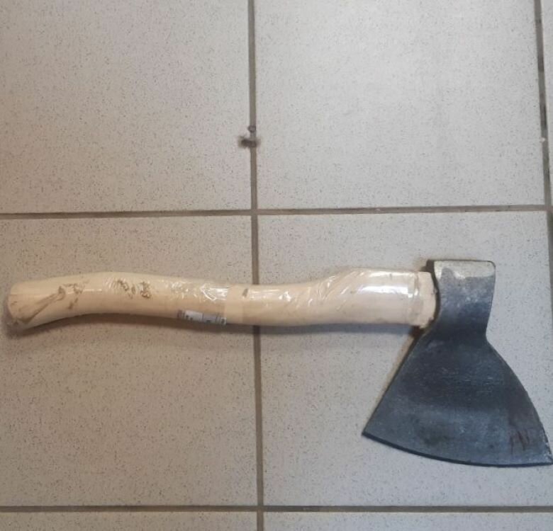 Топор мясорубный мясоруб 2,1/1,75кг сталь 45 с деревянным топорищем 500мм Арефино