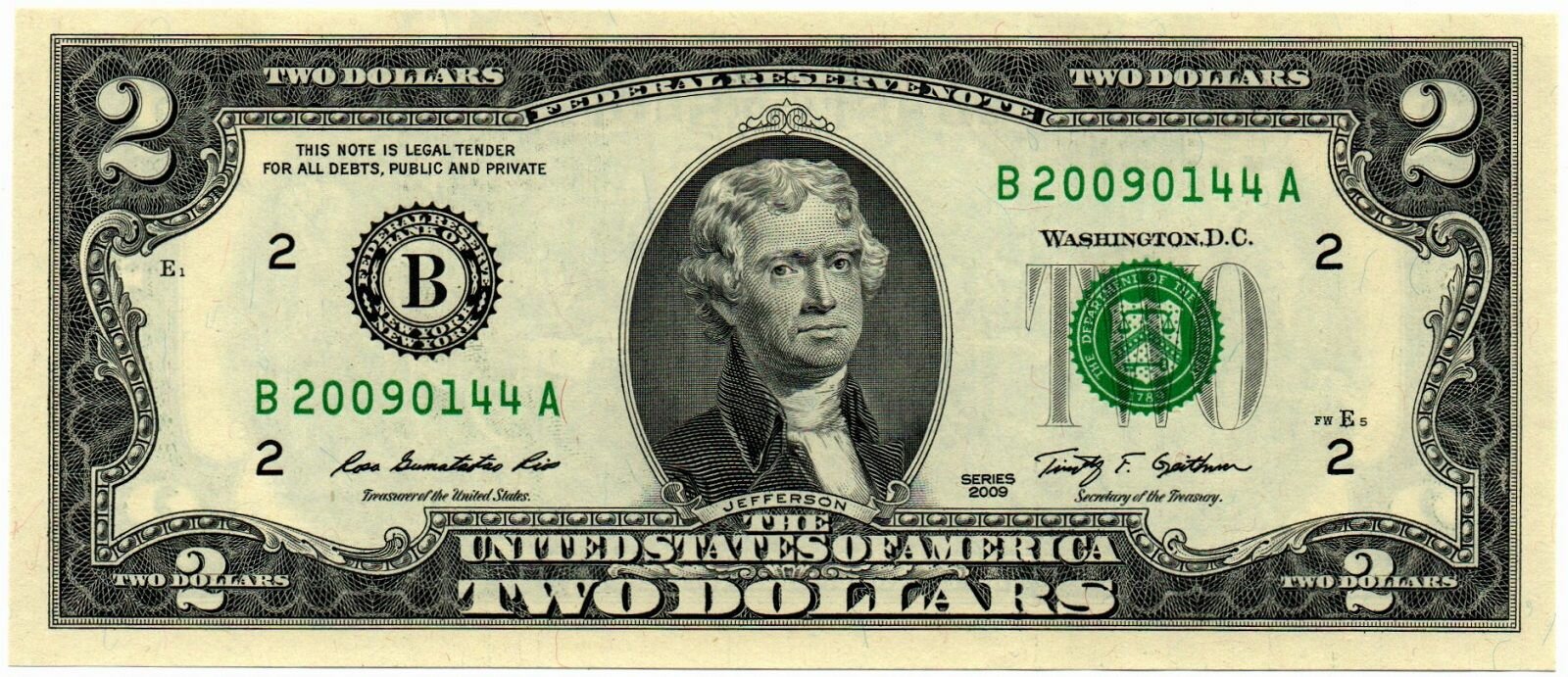 2 доллара 2009 год США 20090144